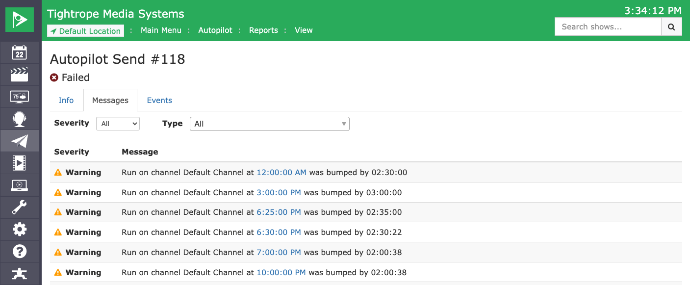 Send Reports - Cablecast Manual